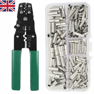 200x Bare Copper Wire Splice Butt Connectors Ferrule Crimp Terminals ...