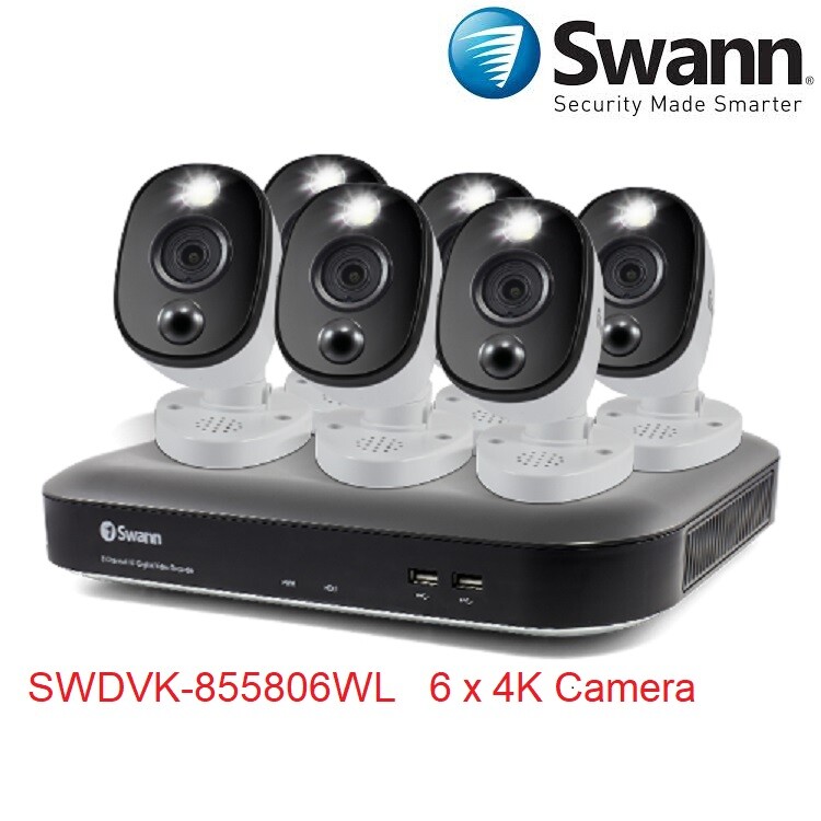 Swann DVR8-5580 8 Channel CCTV System 4K 2TB HDD & 6x 4K Camera SWDVK ...