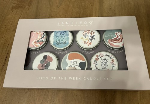 Sand+Fog Days Of The Week Scented Candle Gift Set 3.5 Oz Each/Religious ...