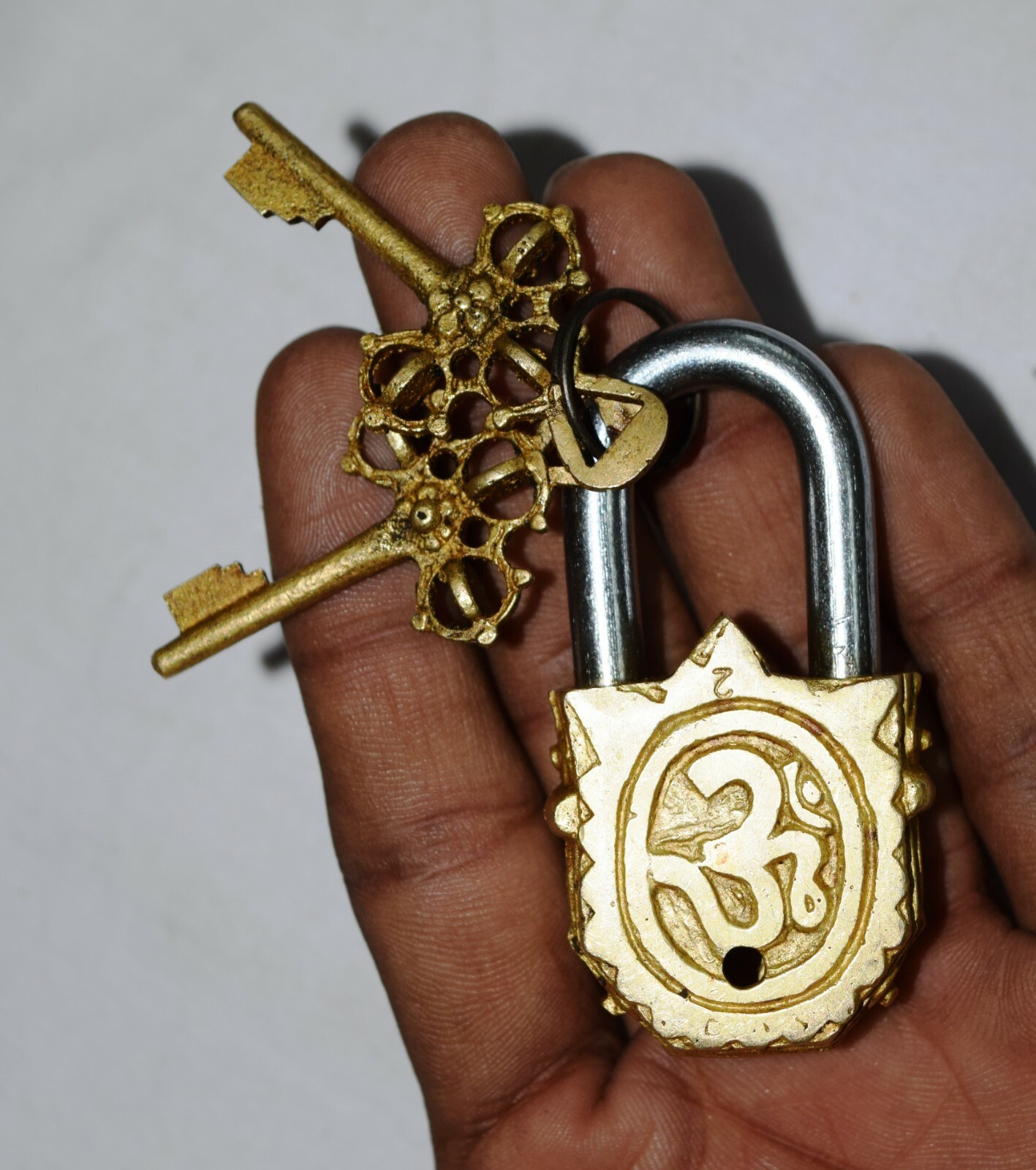 Brass Tibet Lord Buddha Padlock Golden Religious Theme Unique Gift Lock ...