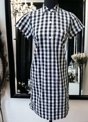J Crew Shift Dress Short Sleeve Black White Size Small | eBay