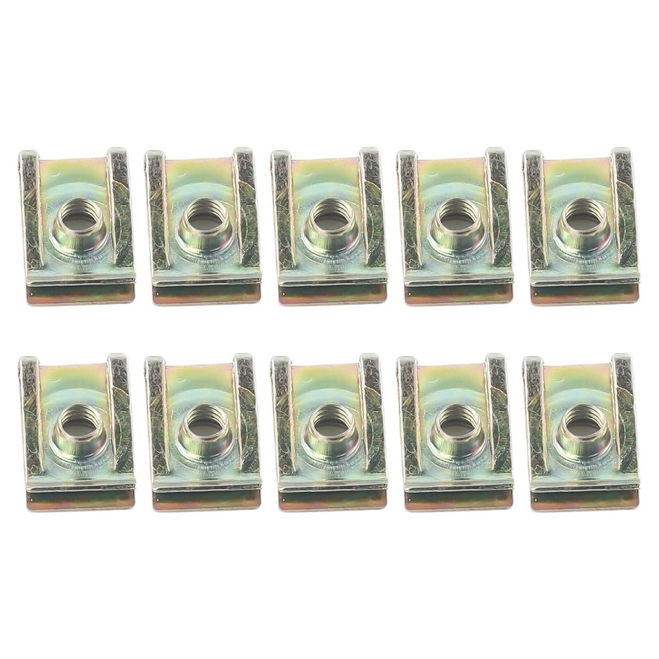 50x Metal Spring U-Type Plate Nut Speed Clip M6-15mm X23mm For Car ...