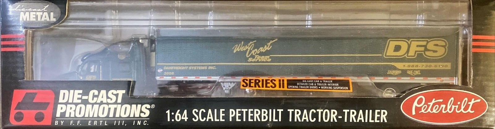 1:64 Scale DFS Danfreight Systems Peterbilt 387 w/ Reefer Trailer DCP ...