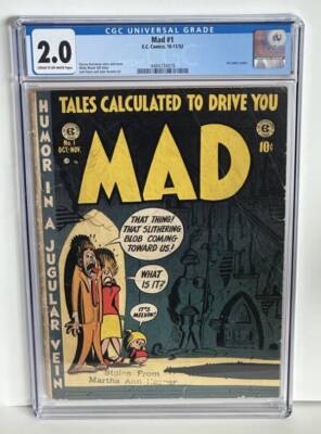 Mad Magazine #1 CGC 2.0 (GD) E.C. Comics 1st Satire Comic 1952 Golden ...