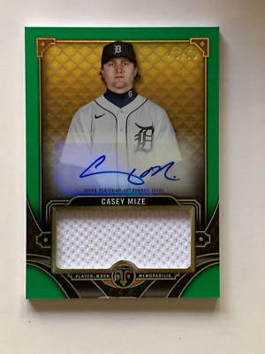 CASEY MIZE - 2022 TOPPS TRIPLE THREADS JUMBO AUTOGRAPH RELIC EMERALD ...