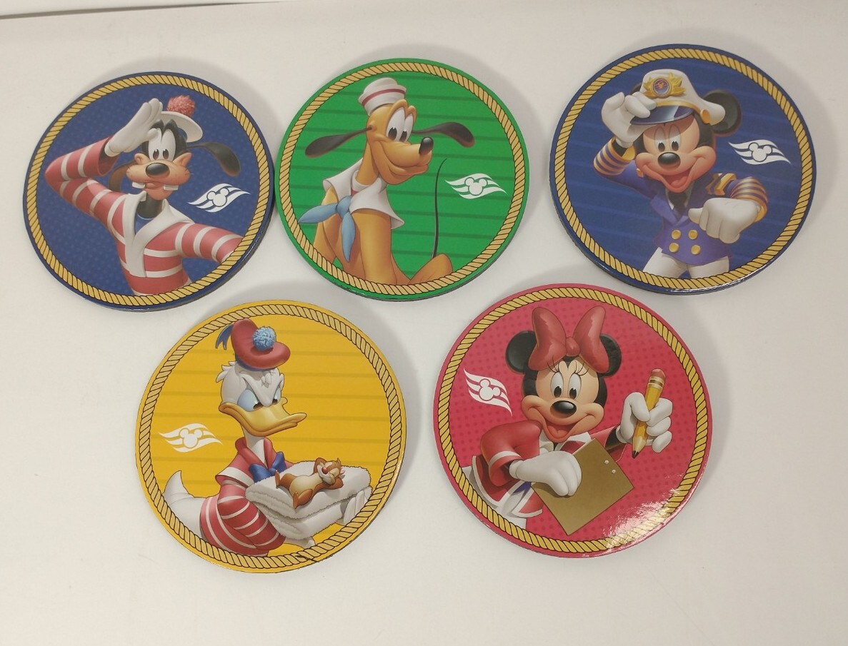 Disney Cruise Line -5 Cork Coasters Mickey - Minnie - Donald - Goofy ...