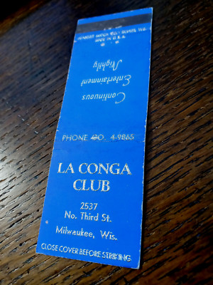 Vintage Matchbook: La Conga Club, Milwaukee, WI | eBay