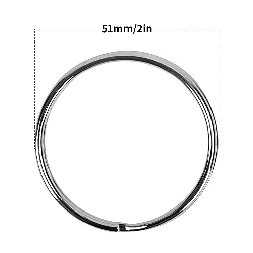 20 Pack 51mm/2 Inch Stainless Steel Keychain Split Rings for Keys ...