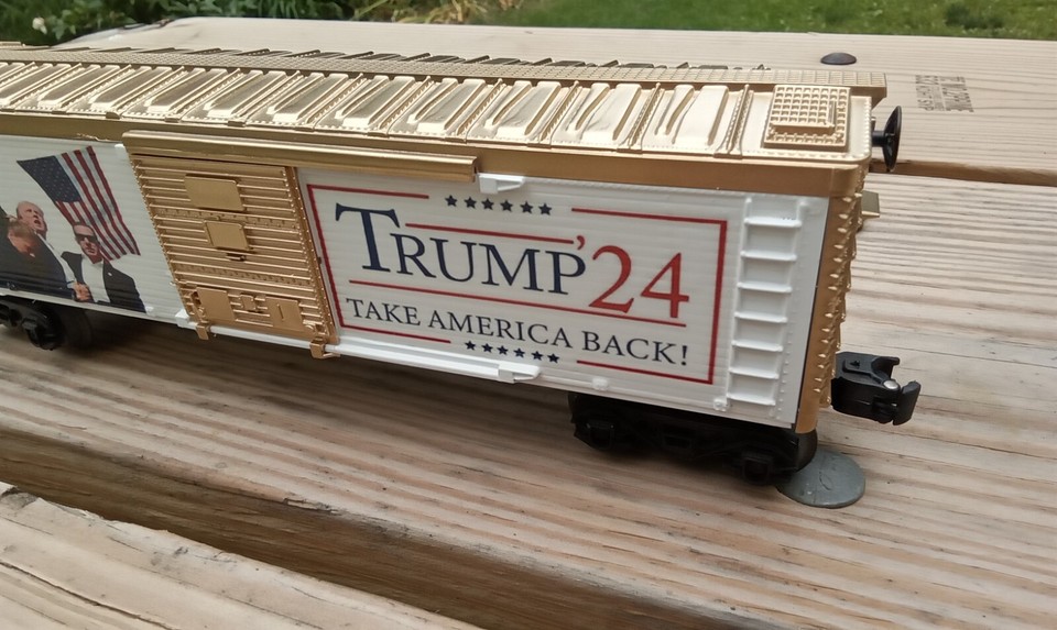 Donald J Trump 2024 O gauge scale train president 45 47 Lionel boxcar ...