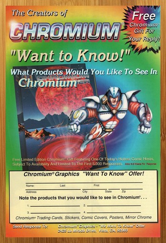 1996 Chromium Graphics Vintage Print Ad/Poster Comics Trading Card ...