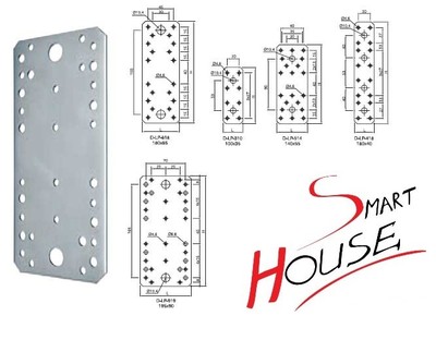 HEAVY DUTY STRAIGHT GALVANISED STEEL BRACKET Perforated Flat Join Plate ...