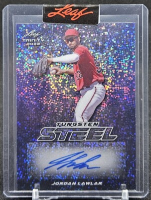 2022 Leaf Trinity JORDAN LAWLAR Tungsten Steel Signature Purple Auto #7 ...