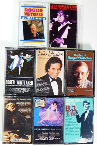 GREAT SINGERS 8 CASSETTE TAPES LOT ROGER WHITTAKER STREISAND RONSTADT ...