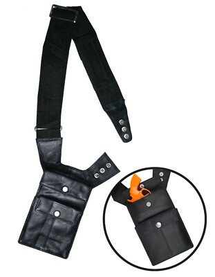 Black Leather Anti-Theft Hidden Underarm Shoulder Bag Phone Pouch ...