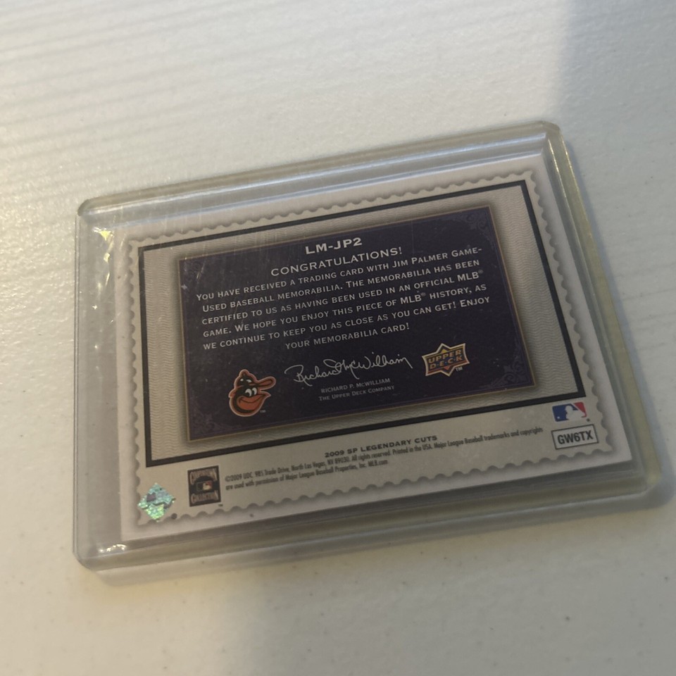 Jim Palmer Signed SP Legendary Cuts Baseball Card LM-JP2 10/25 ...