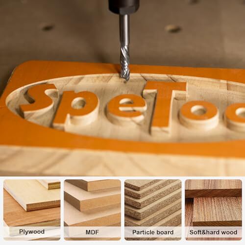 SpeTool 5Pcs Carbide Compression Router Bit Up&Down End Mills 1/8 inch ...