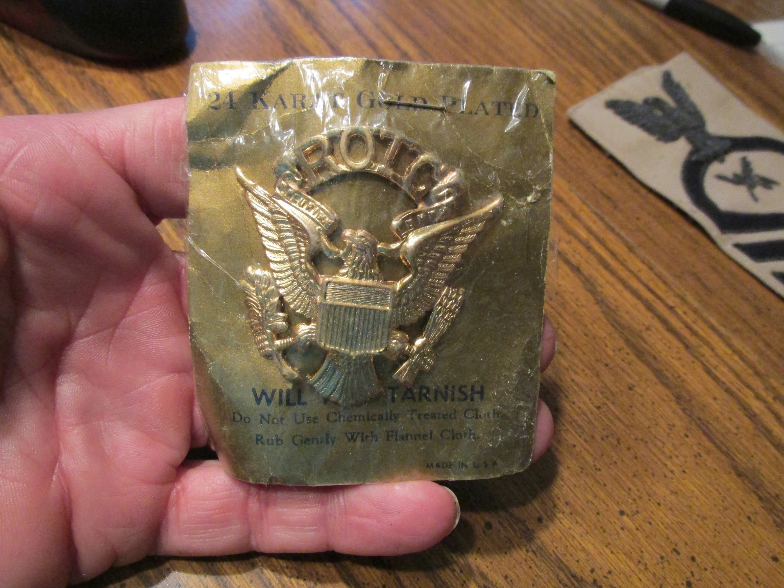 ROTC Dress Hat Eagle Emblem Insignia Badge Cap Officers US Army in ...