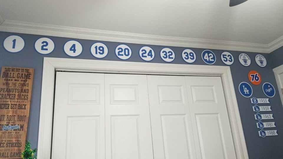 LOS ANGELES DODGERS STADIUM RETIRED NUMBERS PHOTO POSTER TICKET JERSEY ...