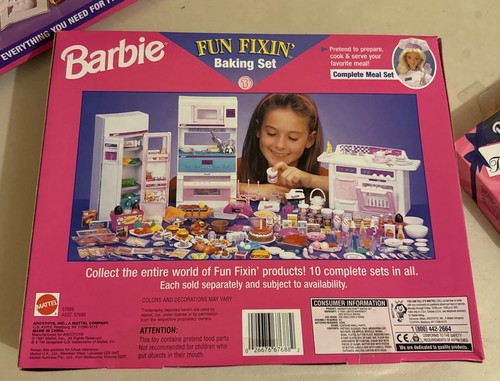 BK~ NIB BARBIE DOLL 1997 FUN FIXIN' FOOD BAKING SET PLAYSET 67688 | eBay