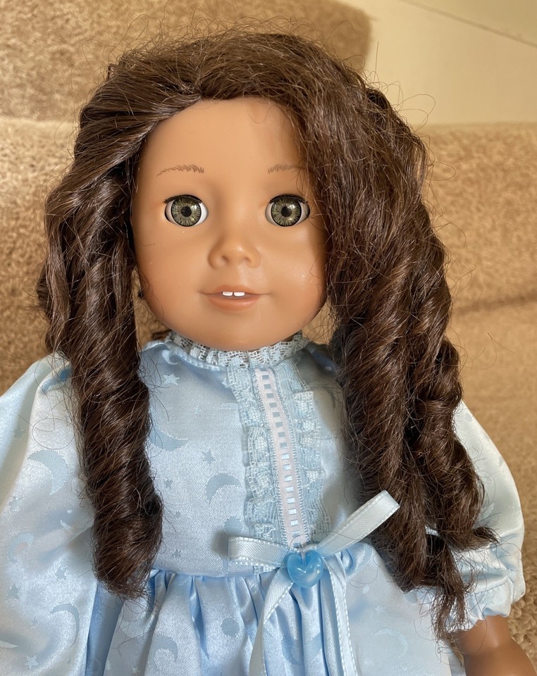 American Girl Doll JLY#44 Curly Brown Hair Hazel Eyes UNIQUE New Blue ...