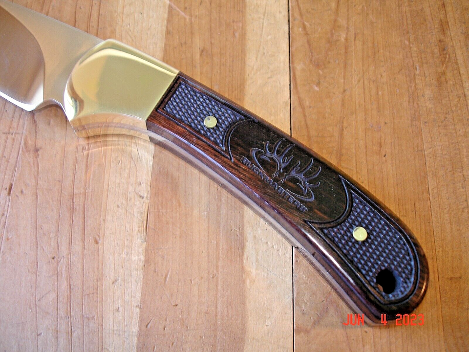 NIB BUCK KNIFE 113 BUCKMASTER SKINNER ROSEWOOD HANDLE 420HC BLADE ...