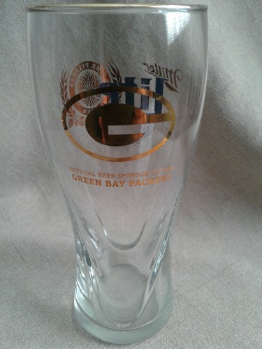 Vintage Miller Lite Green Bay Packers 16 Oz Gold Rim Pint Beer Glass | eBay