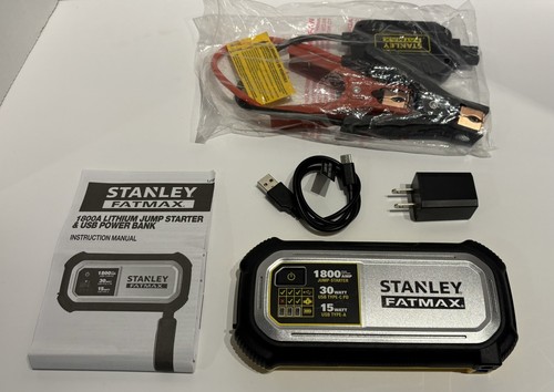 Stanley FATMAX LJ18F 1800 Amp Lithium Jump Starter & USB Power Bank for ...