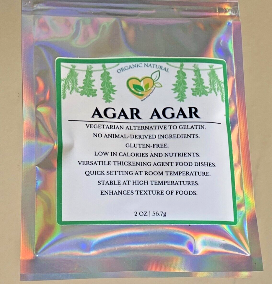 Agar Agar Powder 2oz (56.7g) | Natural Seaweed Gelatin | Vegan & Kosher ...