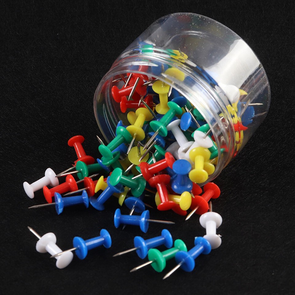 Push Pin Colored I-Pins Mix Drawing Pins Anti Rust Cork Office Supplies ...