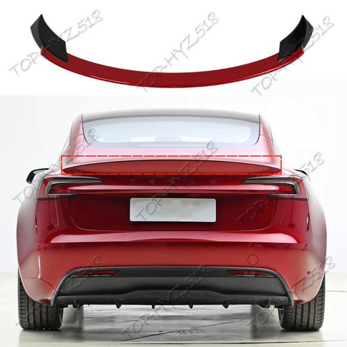 For Tesla Model 3 2024-2025 Black+Red Rear Door Tail Trunk Spoiler Tail ...