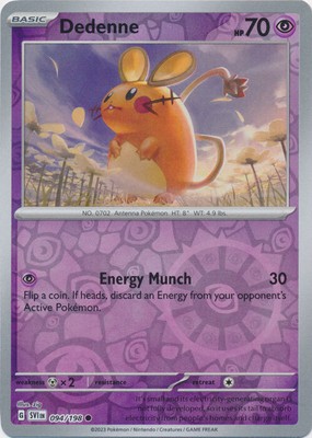 Dedenne - 094/198 (Reverse Holo Foil) Common Scarlet & Violet Pokemon ...