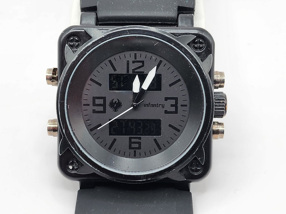 Infantry Dual Display Tactical Military Multifunction Watch Black | eBay