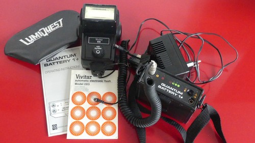 Quantum Battery 1 and Vivitar 283 Flash Kit with manual and user guide ...