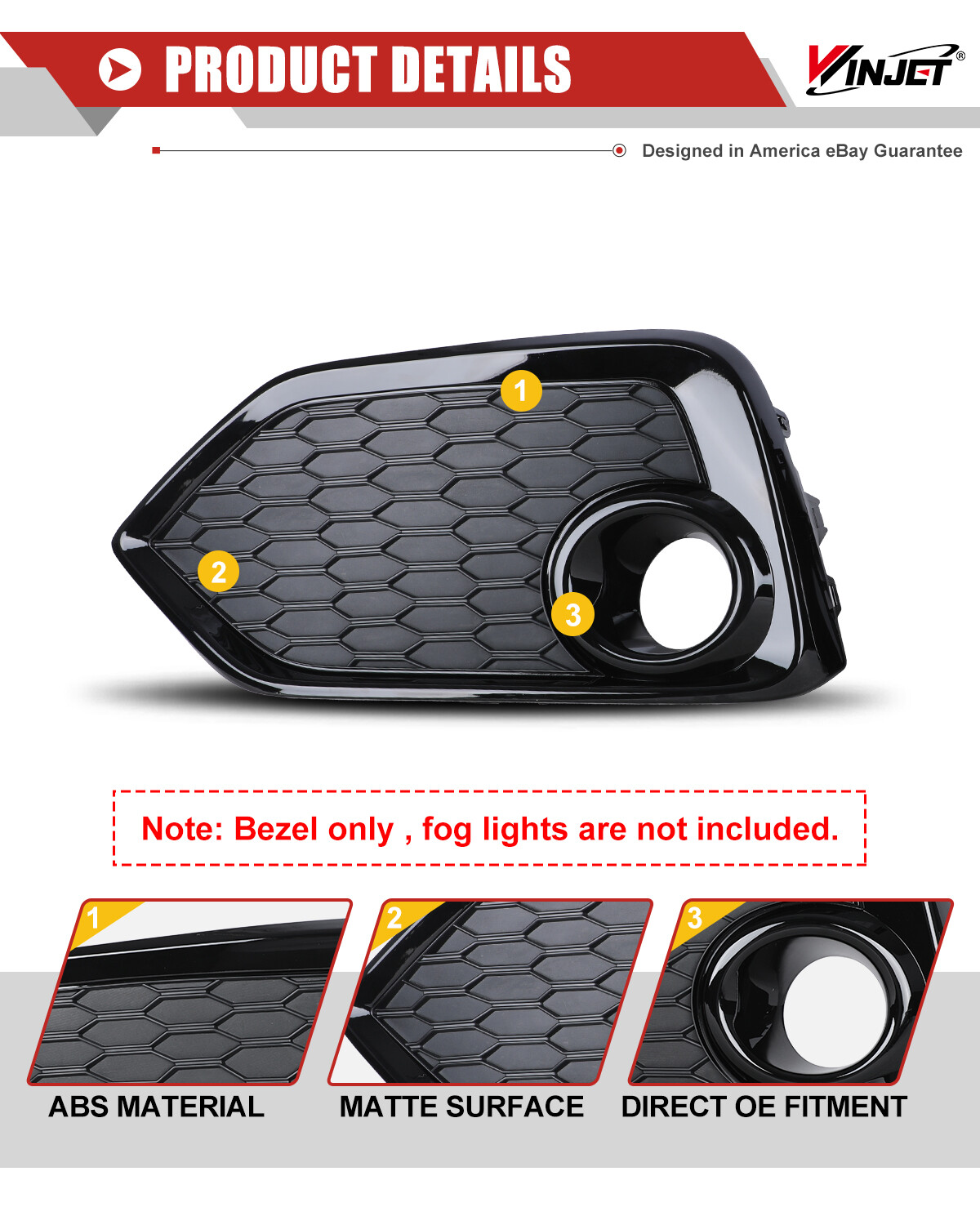 Fog Lights Bezels Cover For 17-19 Honda Civic Hatchback/Type r/Si sedan ...