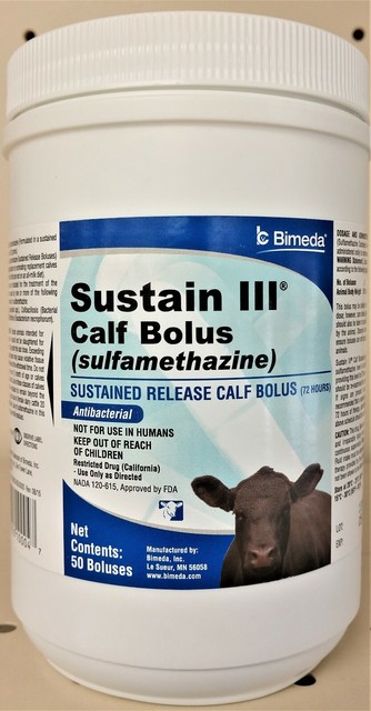 Bimeda Sustain III Calf Bolus 50ct Indicated for the treatment of the ...