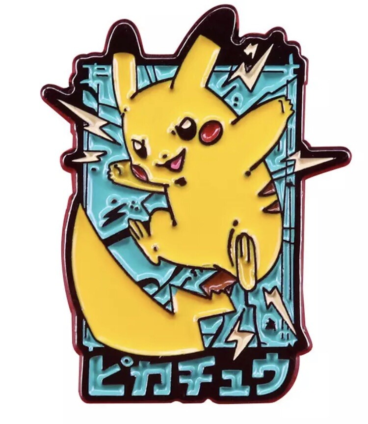 Pikachu ピカチュウ Pokemon Metal Enamel Pin Badge Japanese Anime Gamer ...