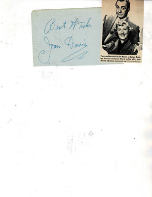 Joan Davis autograph in a 3x5 card "Best Wishes" | eBay