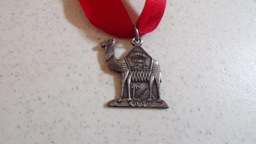 VINTAGE MASONIC PEWTER PENDANT ABDALLAH STABLE NO. 30 A.O.C.H. CAMEL ...
