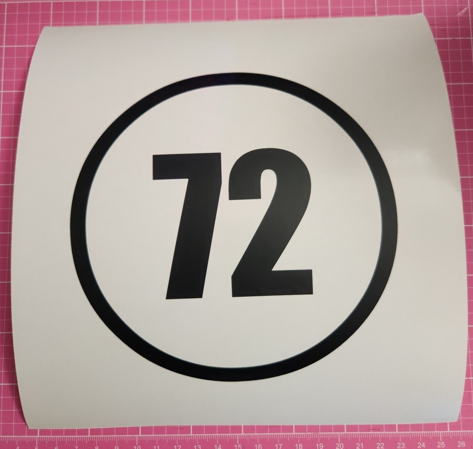 2 pack Racing Car numbers circle die-cut decal door custom number rally ...