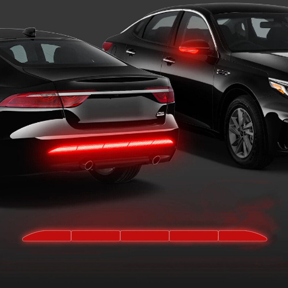 Red Reflective Strip Car Bumper Safety Warning Sticker Tape Trims ...