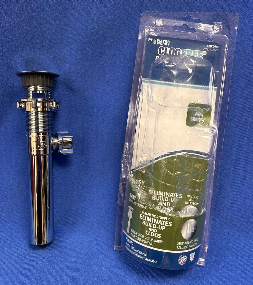 PF WaterWorks Clog Free Pop-Up Drain in Chrome PF0324-CH-CH | eBay