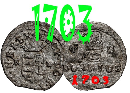 Hungary Denar Duarius 1703 Habsburg Dynasty Leopold I, Silver Coin ...
