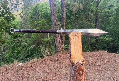 Custom Handmade Carbon Steel Blade Traditional Viking Spear | Hunting ...