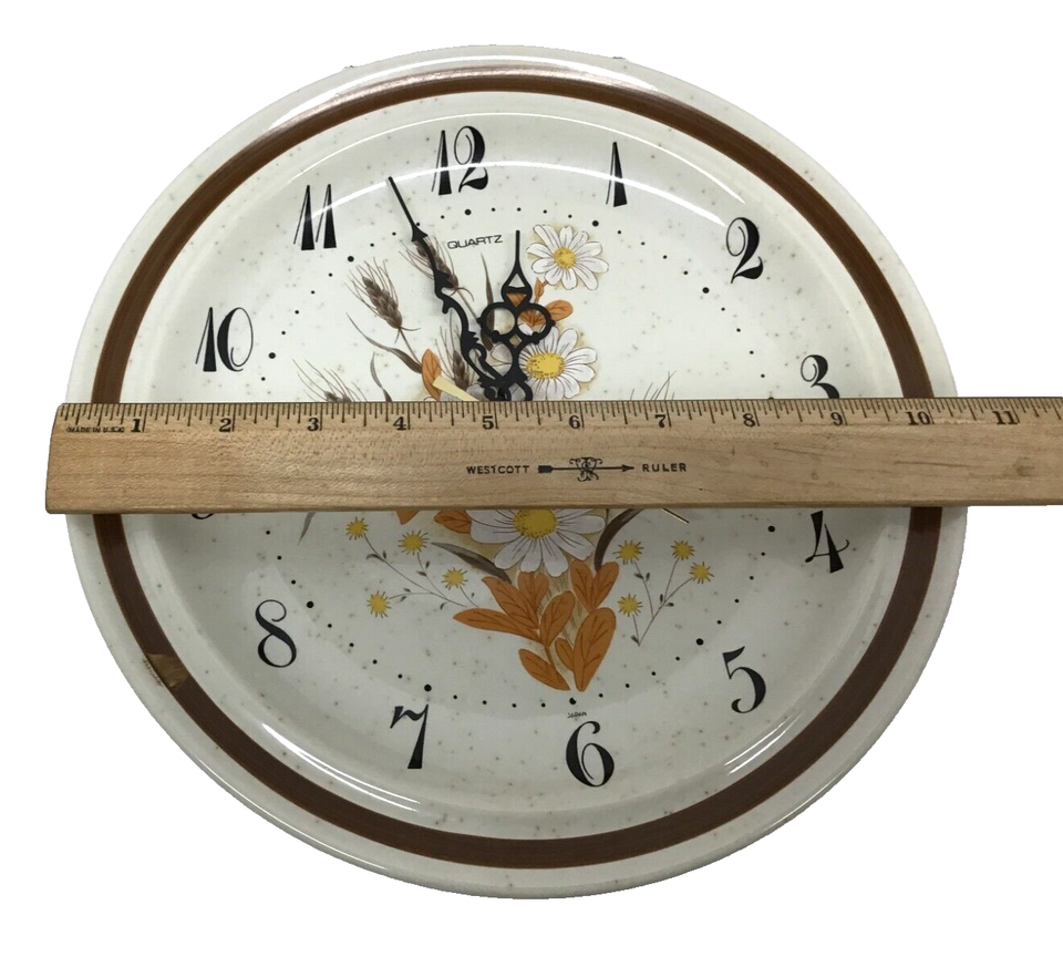 Wheat Design Ceramic Stoneware Plate Quartz Clock Vintage Japan | eBay
