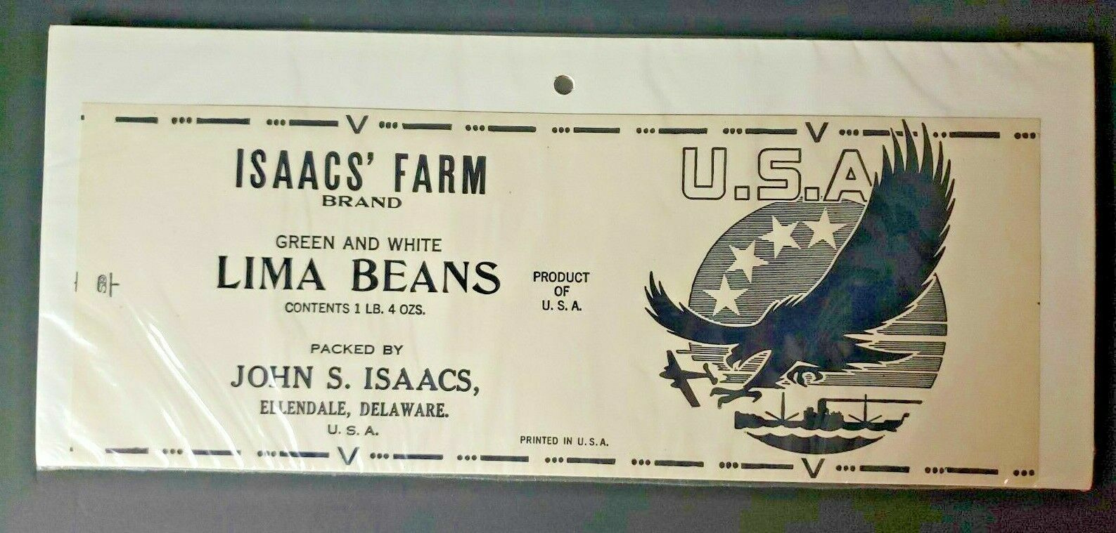 Vintage Isaac's Farms Brand Lima Beans E.H. John S. Isaacs 1940s Can ...