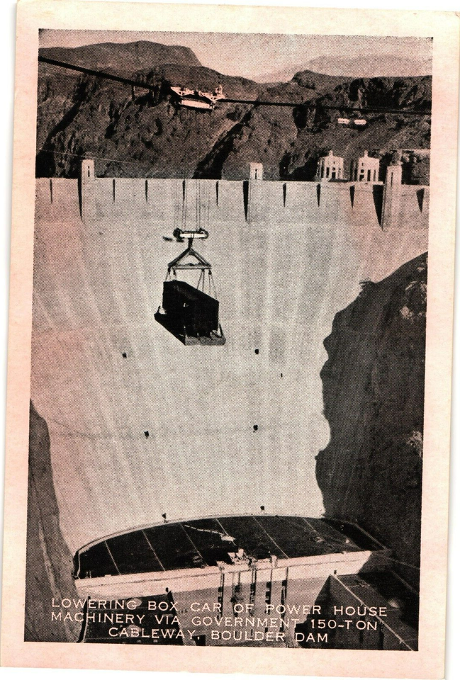 Boulder Dam Craning Powerhouse Machine Vintage Postcard JCB one cent ...