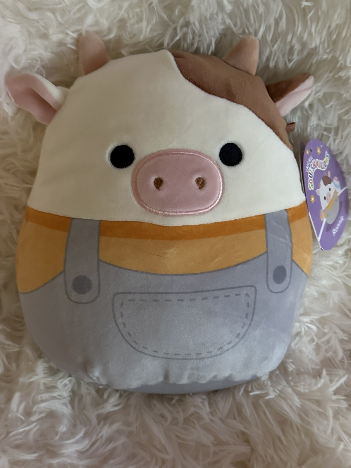 Squishmallow Ronnie the Cow Easter 2023 8” In Overalls Kroger NWT | eBay