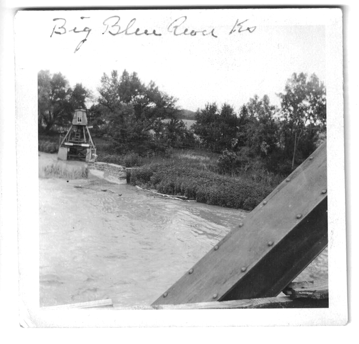 Vintage 1930s Photo Big Blue River Reece Eureka Kansas Black White 3.5 ...