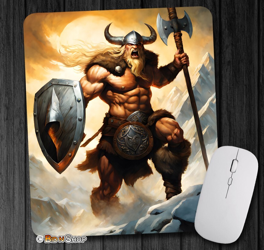 Viking Berserker Gaming Mouse Pad / Mousepad Nordic Norse Fantasy Art ...