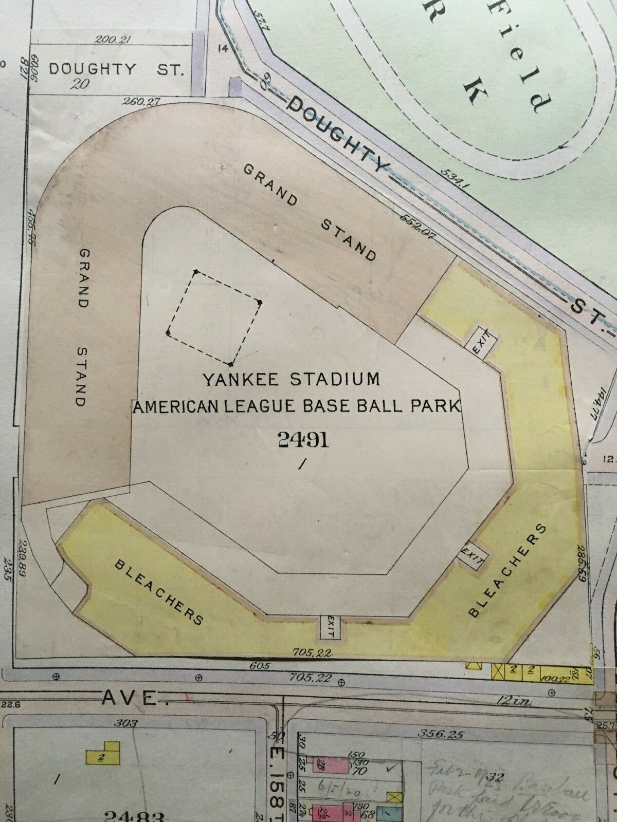 FEBRUARY 2, 1923 YANKEE STADIUM MACOMBS PARK BRONX NY ATLAS MAP | eBay
